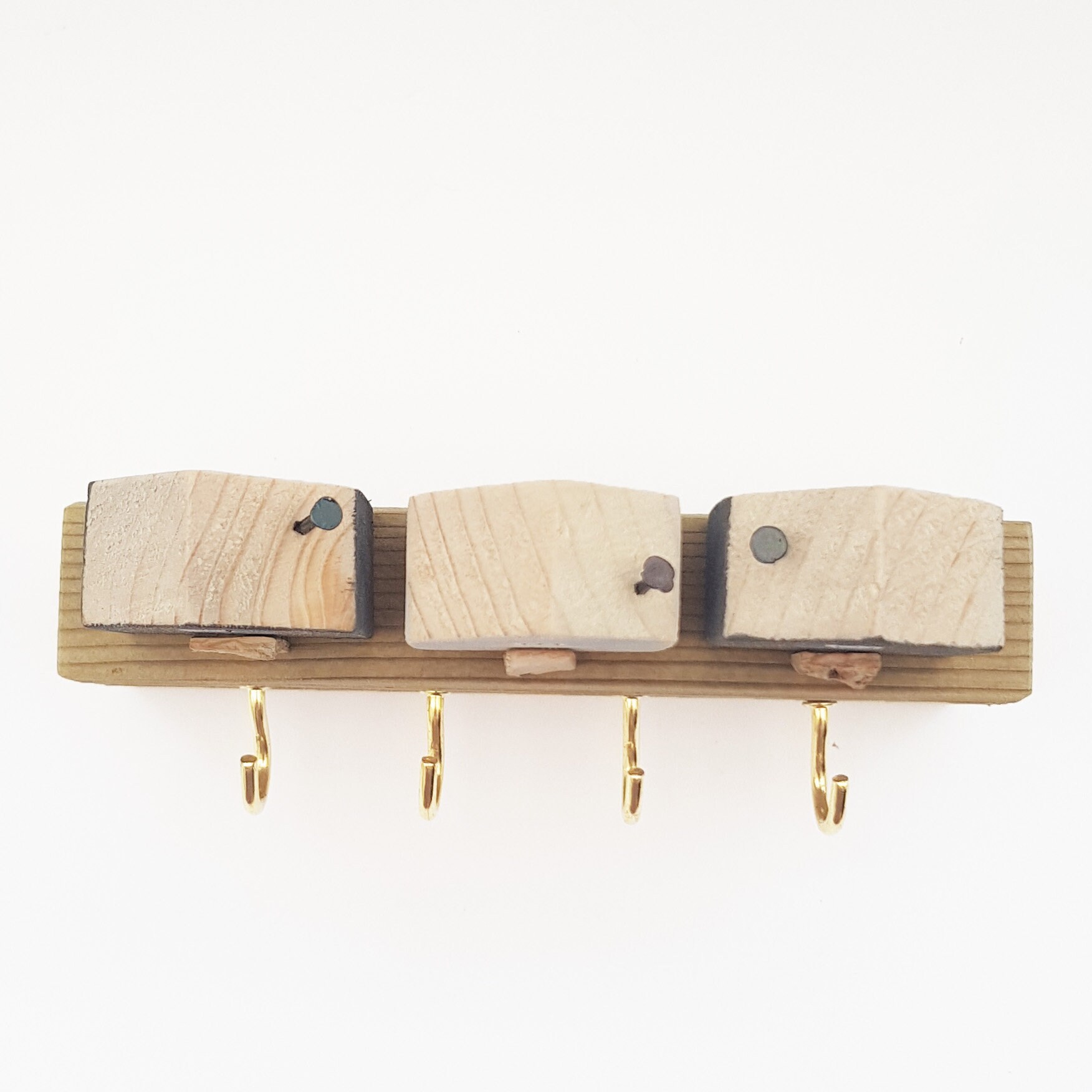 Wooden Key Holder for the Wall With Little Wooden Houses | Etsy UK