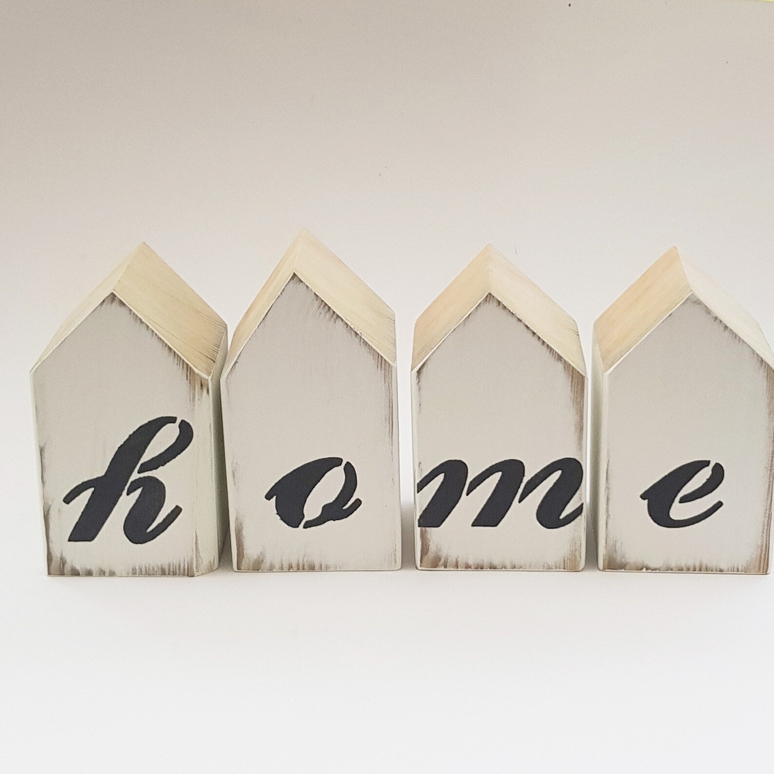Home Block Sign Wooden Home Decor - Etsy