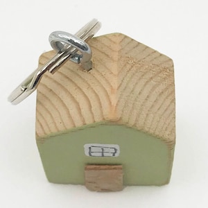 Keychain House Wooden Key Ring House Tiny House New Home Gift Tiny ...