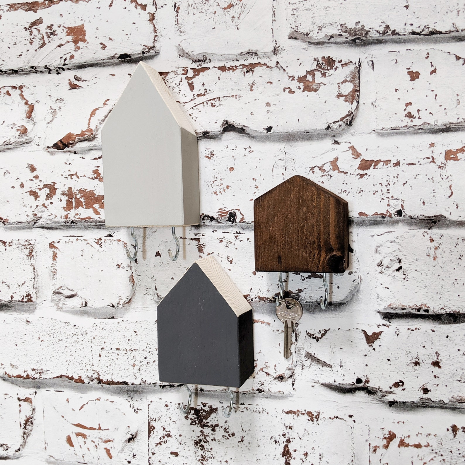 Houses Key Hooks for Wall Wall Decor Painted in Colours of | Etsy