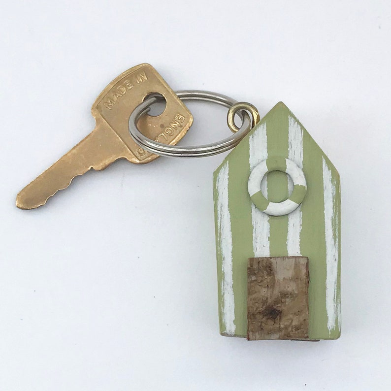 Nautical Key Ring Beach Hut Wood Key Ring Wooden Accessories - Etsy UK