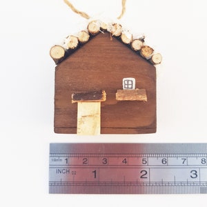 Miniature Log Cabin Tree Decoration Holiday Accessories - Etsy