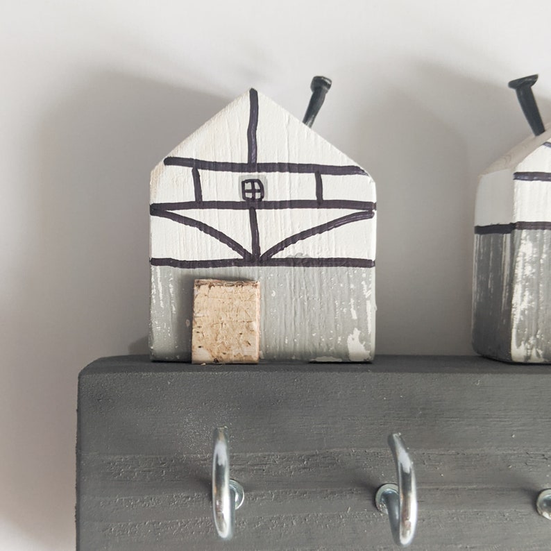 Key Holder for Wall With Medieval Style Wooden Houses Wood - Etsy UK
