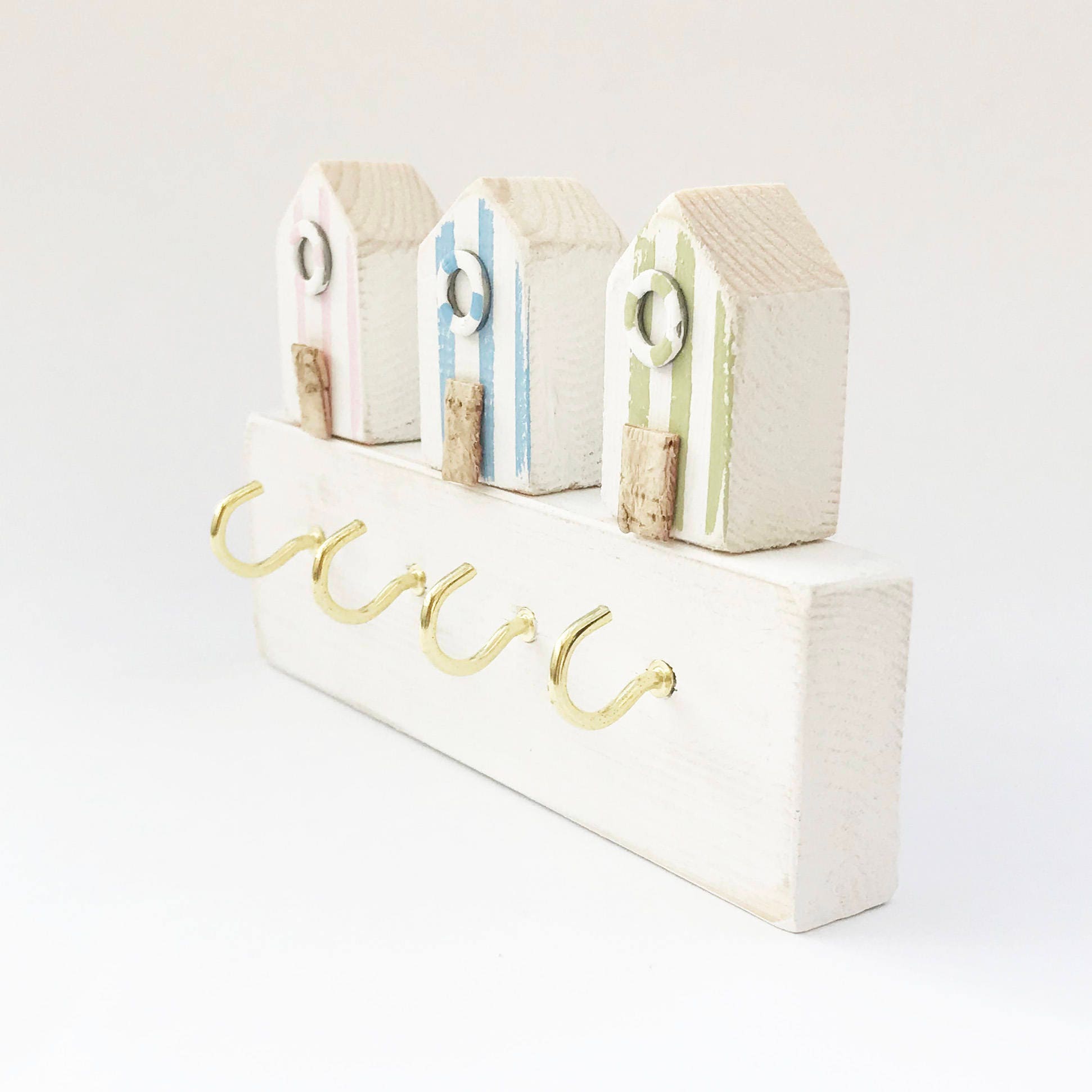 Key Holder for Wall With Wooden Beach Huts Beach Hut Decor | Etsy