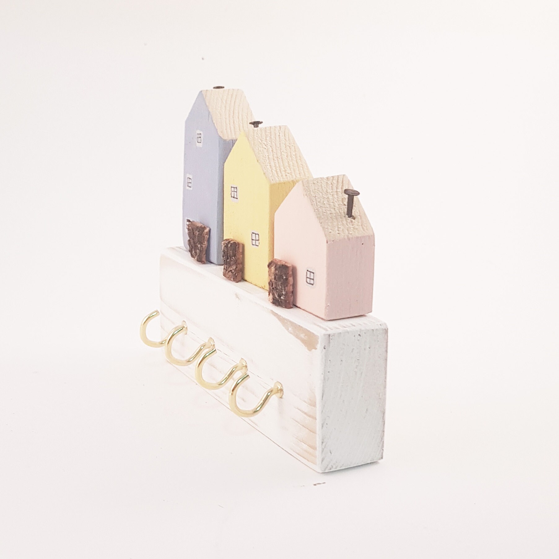 Pastel Wooden Houses Key Rack for Wall Key Holder Key Hook Key | Etsy UK