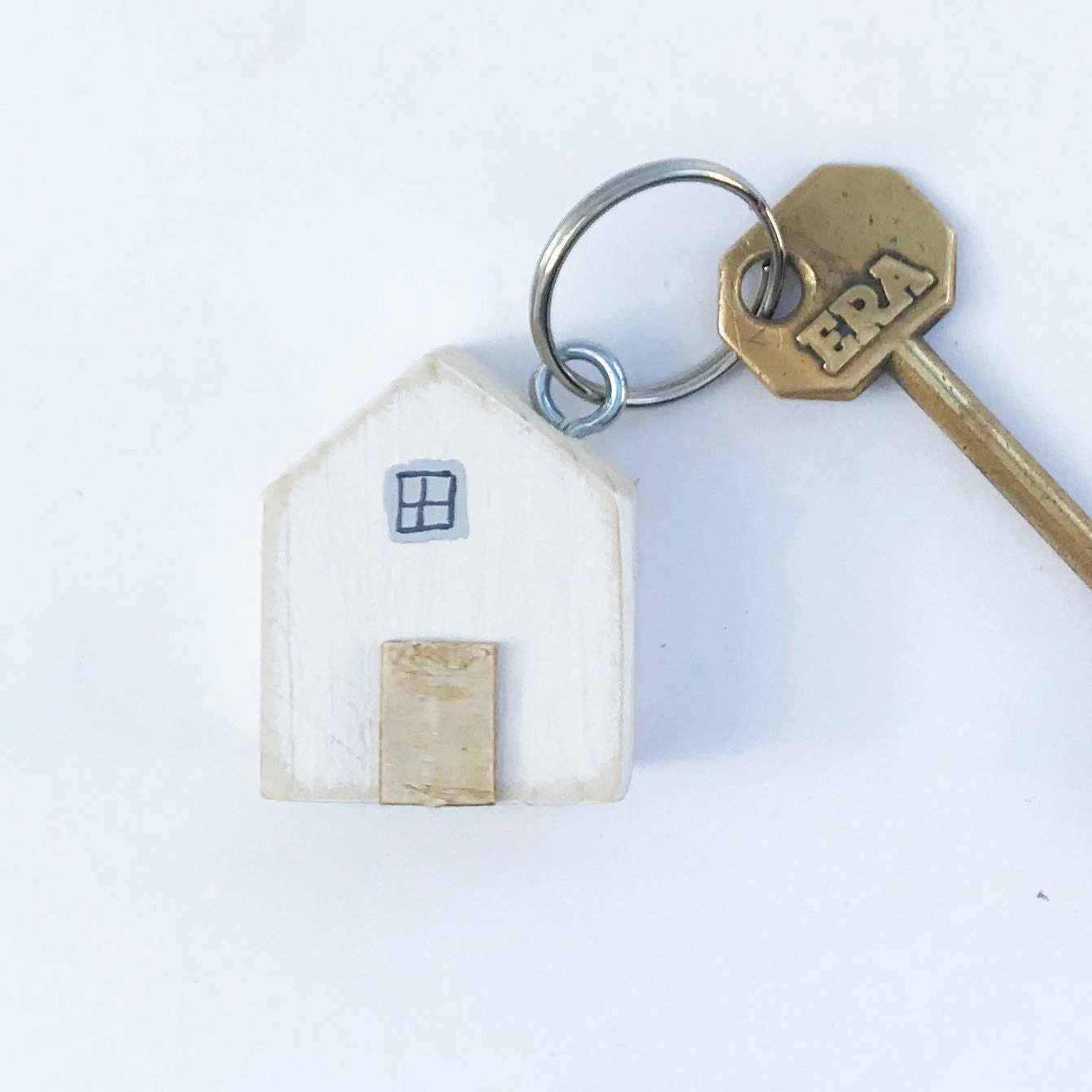 House Key Chain With Floral Pattern New Home Keyring Wooden - Etsy UK