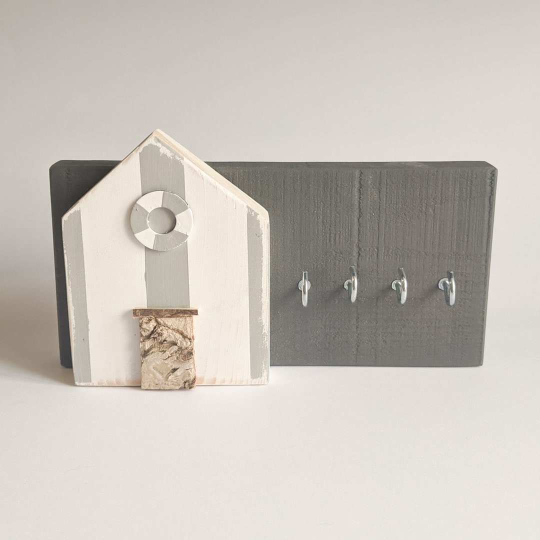 Beach Hut Key Holder for Wall - Painted in Colours of Your Choice - Etsy