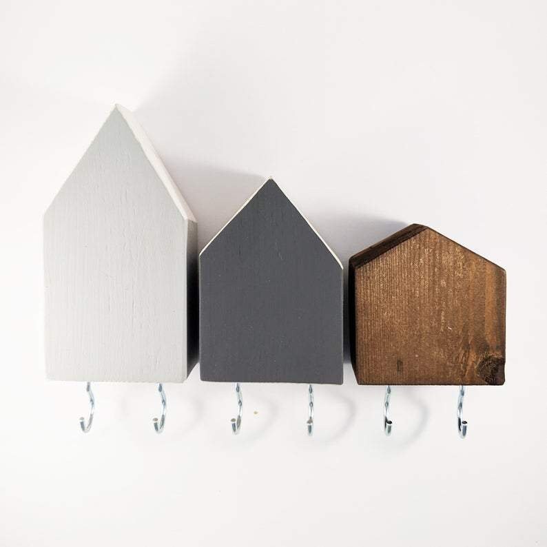 House Key Holder Wooden Houses Decor 3 Sizes available | Etsy