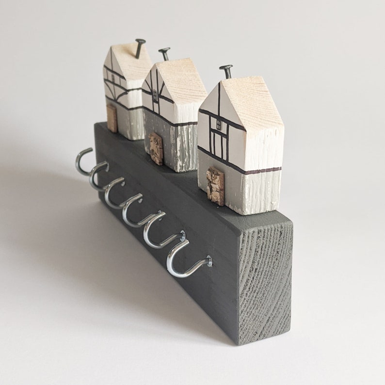Key Holder for Wall With Medieval Style Wooden Houses Wood - Etsy UK