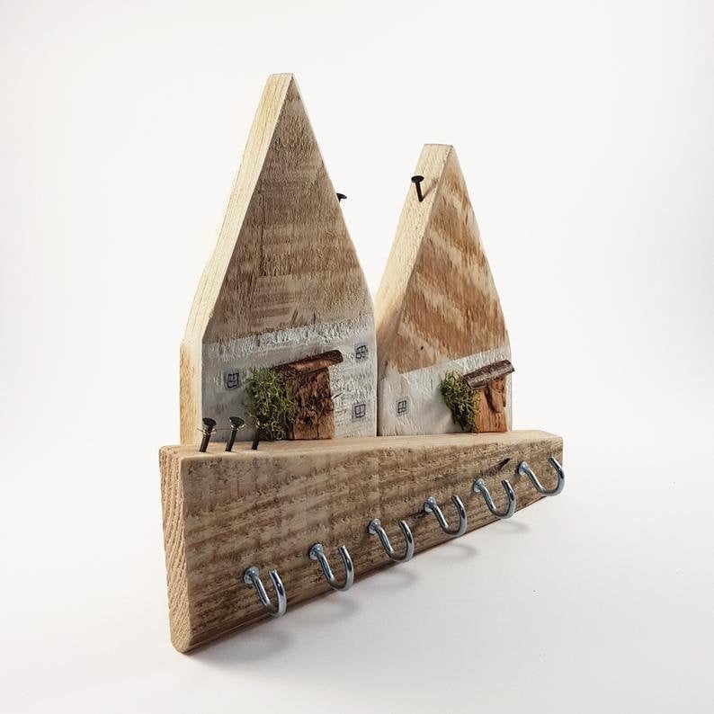 Rustic Wood Key Holder Wall Mountable Decorative Wooden Key - Etsy UK