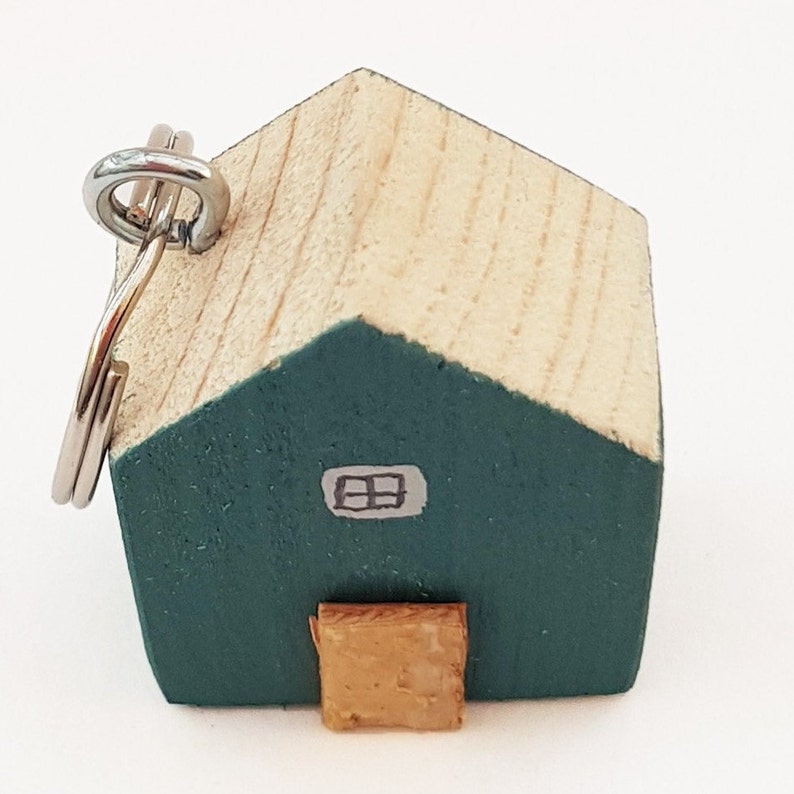 Little Wooden House Keyring Gift for New Home - Etsy UK