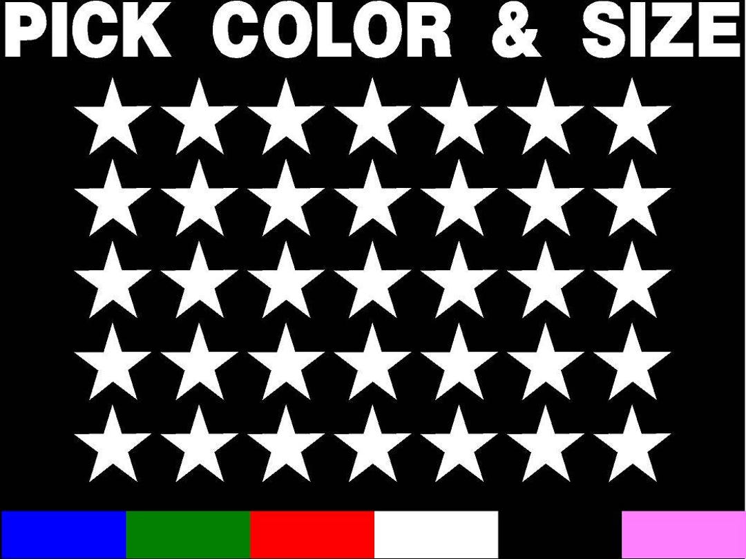 Stars - Sets of Star Decals in Vinyl Stickers in Various SIZES & COLORS ...