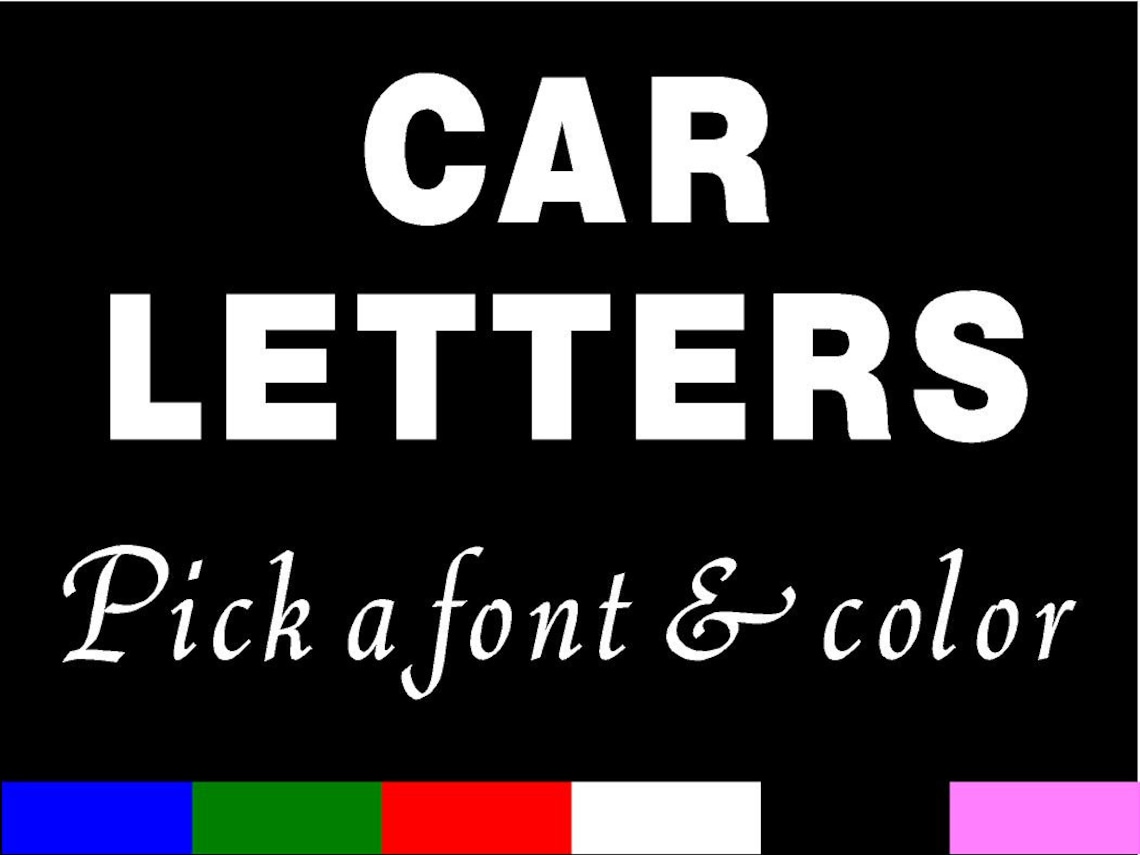 CUSTOM CAR LETTERS Vinyl Sticker Decal Auto Lettering - per Letter - Etsy