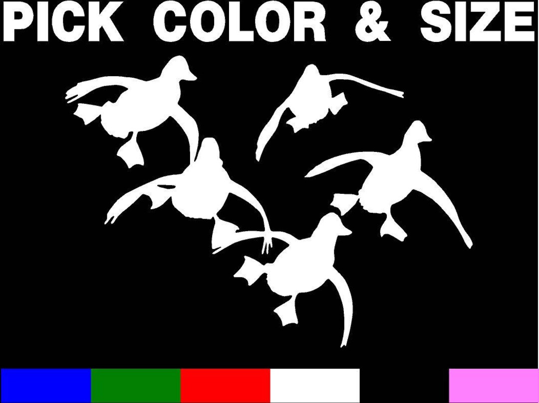 5 Flying Ducks Decal Car Truck Window Vinyl Landing Quack Hunting ...