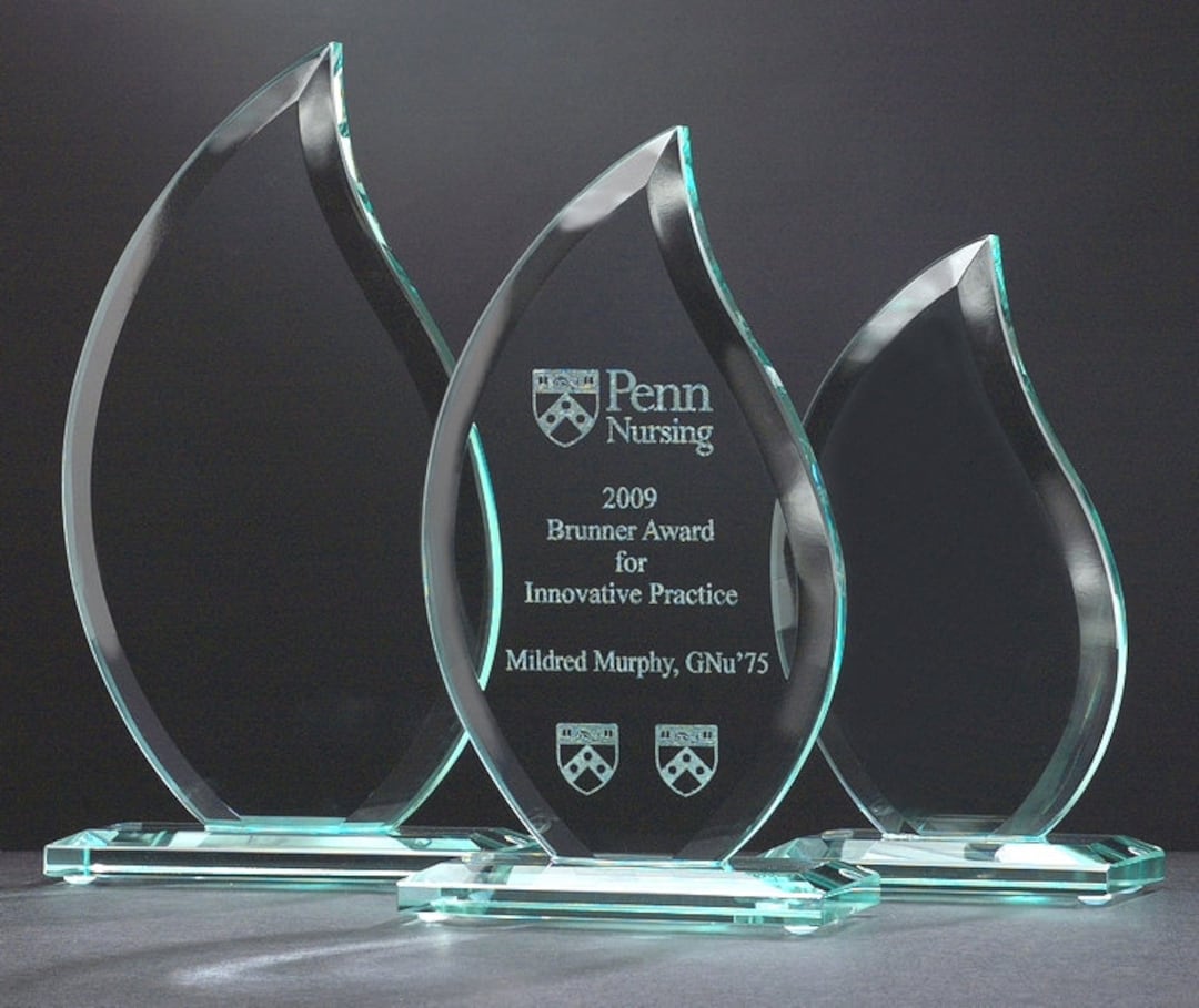 Flame Series Glass Award - Custom Engraving - Engraved With Your ...