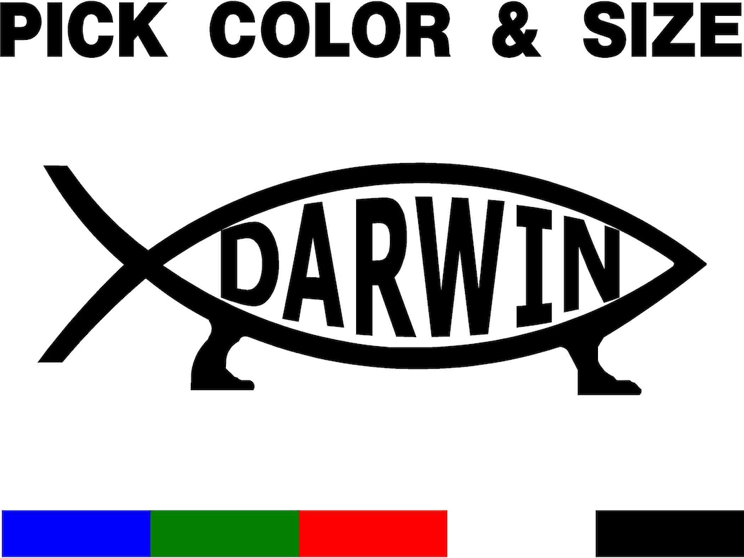 Darwin Evolution Jesus Fish Decal Sticker Vinyl Decal Window Car Truck ...