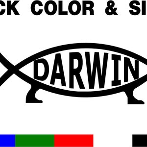 Darwin Evolution Jesus Fish Decal Sticker Vinyl Decal Window Car Truck ...