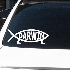 Darwin Evolution Jesus Fish Decal Sticker Vinyl Decal Window Car Truck ...