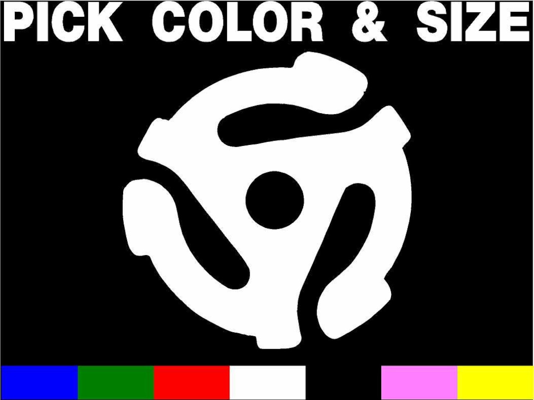 45 Record Insert Adapter Graphic Vinyl Car Decal Sticker Old School ...
