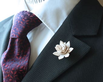 Succulent Flower Lapel Pin for Men, Wedding Boutonniere, Taffy Pink ...