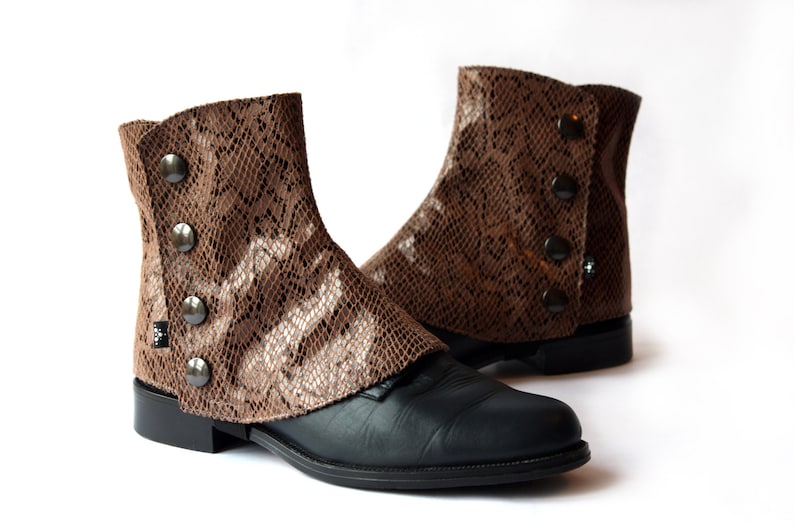 Women's Spats Chesnut Snakeskin Fabric Short Women's - Etsy