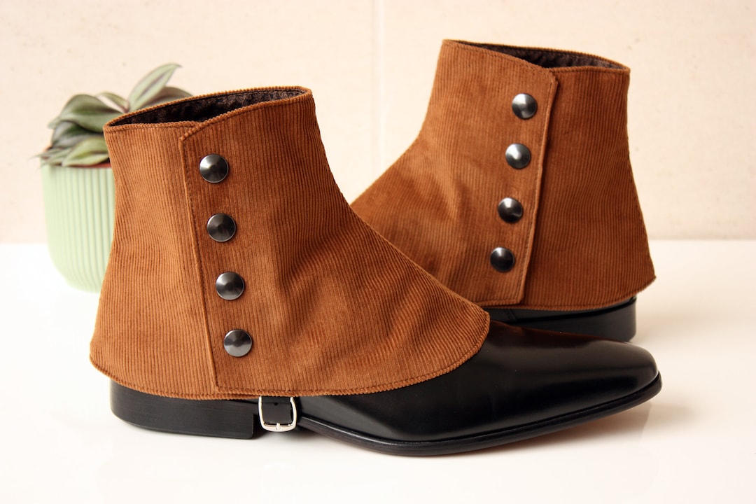 Luxury Men's Spats Hazelnut Corduroy Velvet for Elegant Men Dandy ...