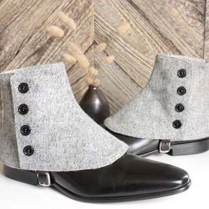 Luxury Men's Spats Grey Merino Wool Gaiters for Elegant Men Dandy ...