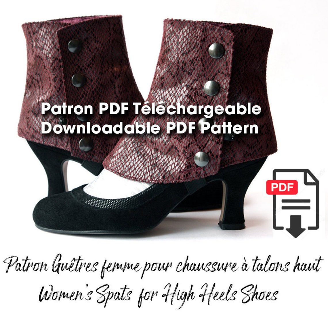 Womens Spats Downloadable PDF Pattern for High Heels Shoes - Etsy Australia