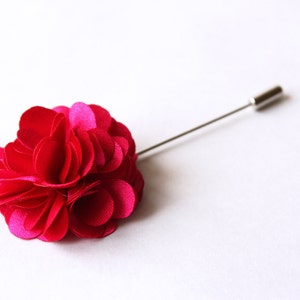 Lapel Pin for Men, Wedding Boutonniere, Flower Lapel Pin, Hot Pink ...