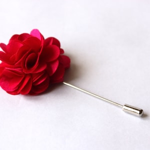Lapel Pin for Men, Wedding Boutonniere, Flower Lapel Pin, Hot Pink ...