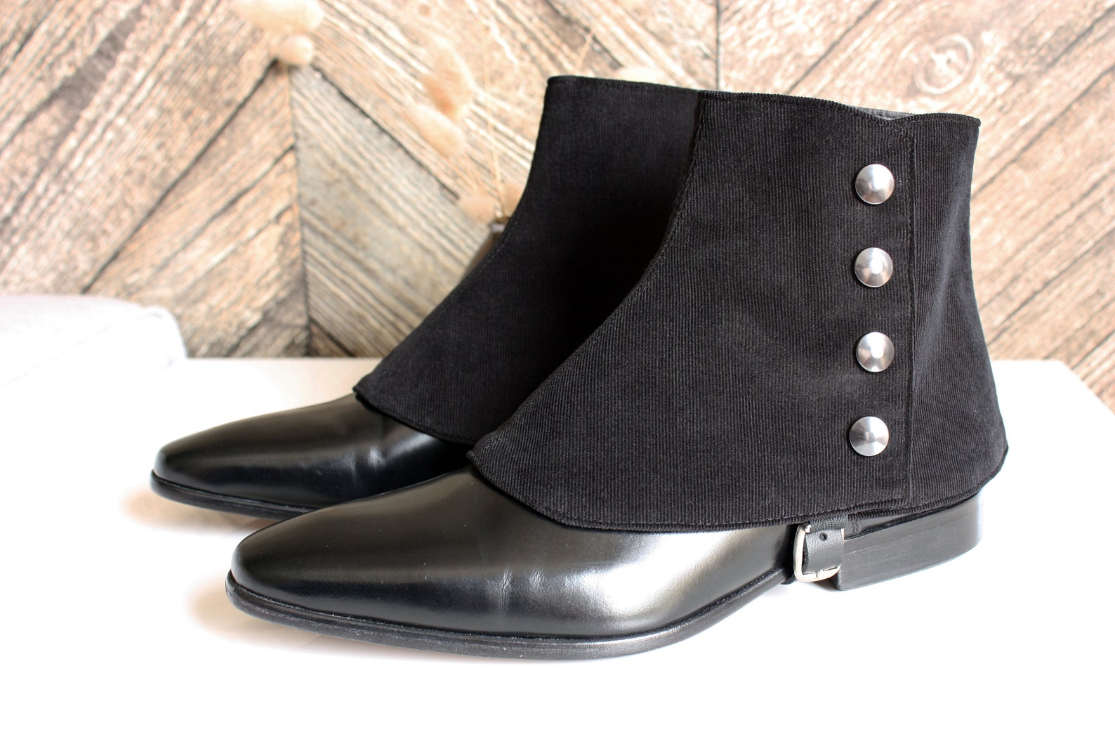 Luxury Men's Spats Black Corduroy Velvet for Elegant Men - Etsy