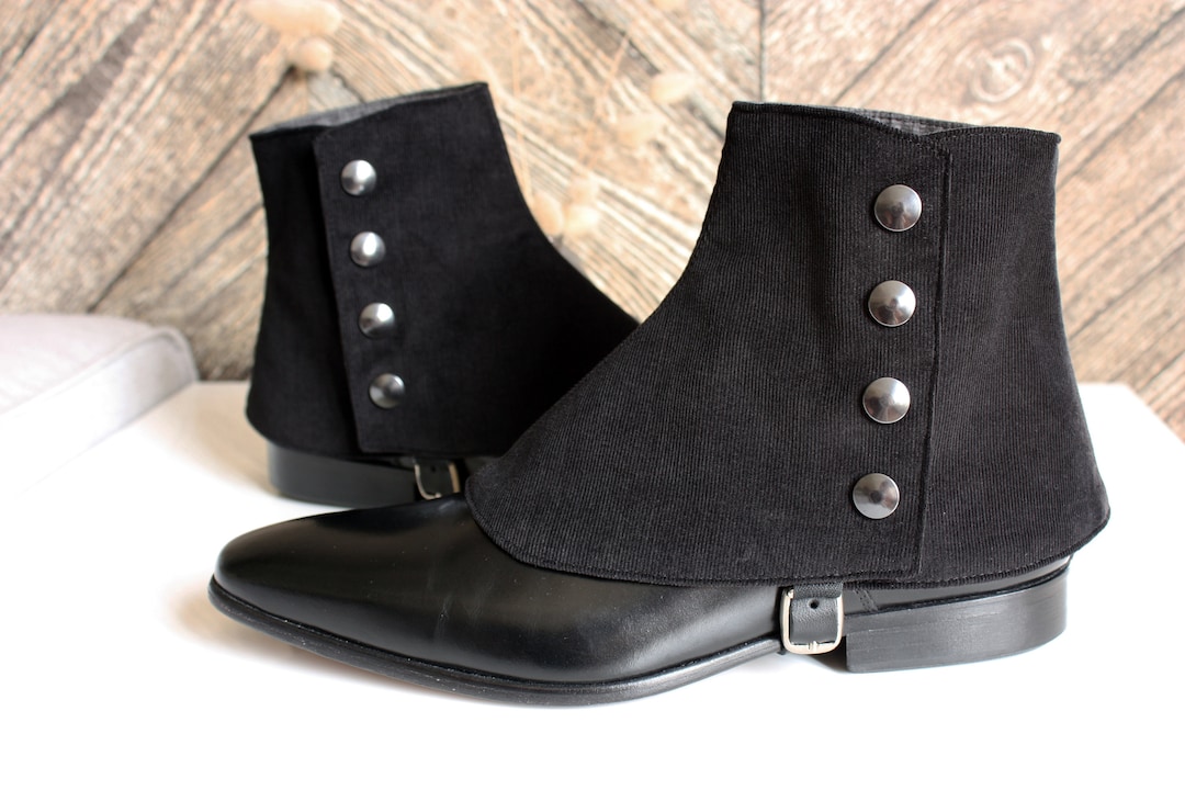 Luxury Men's Spats Black Corduroy Velvet for Elegant Men Dandy Loving ...