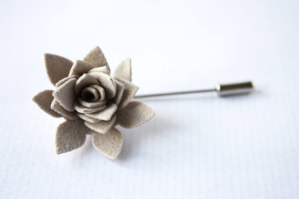 Succulent Flower Lapel Pin for Men Wedding Boutonniere Light | Etsy