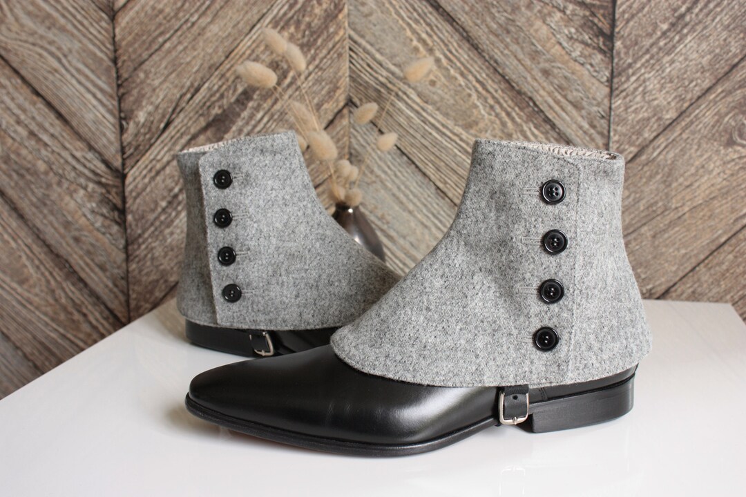 Luxury Men's Spats Grey Merino Wool Gaiters for Elegant Men Dandy ...