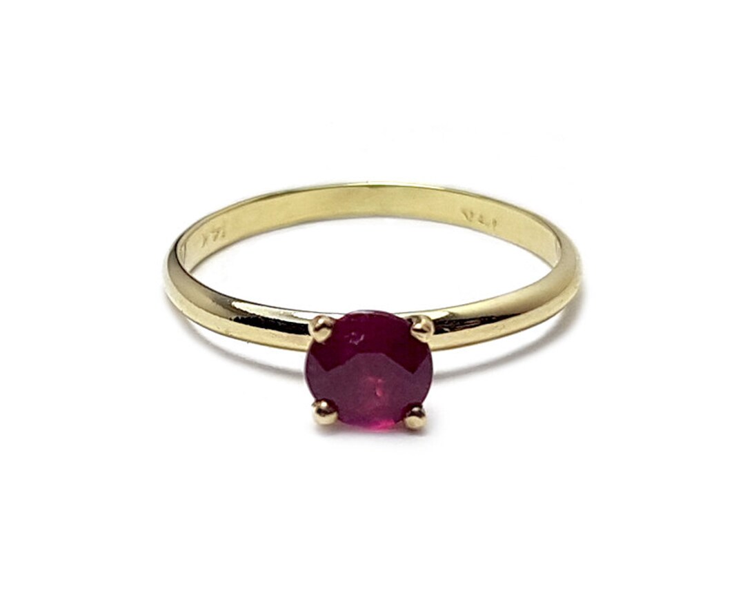 Gold Ruby Ring Ruby Engagement Ring Minimalist Ruby Ring - Etsy