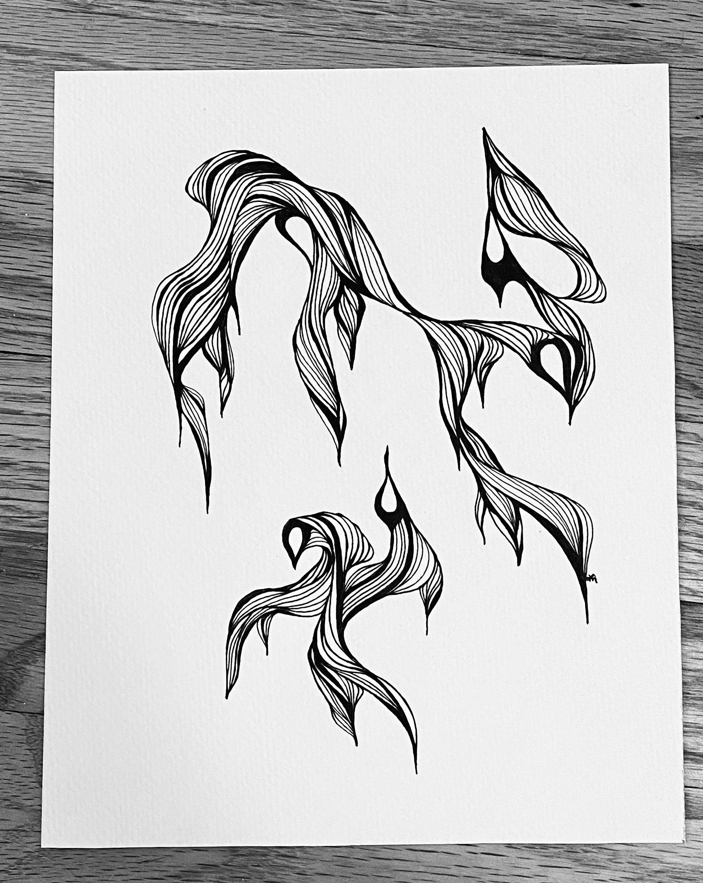 Abstract Line Ink Drawings Black and White - Etsy