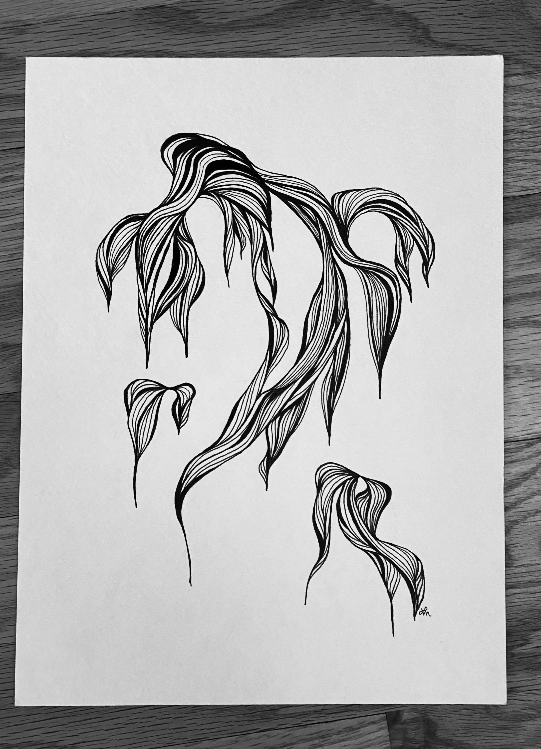 Abstract Line Ink Drawings Black and White - Etsy