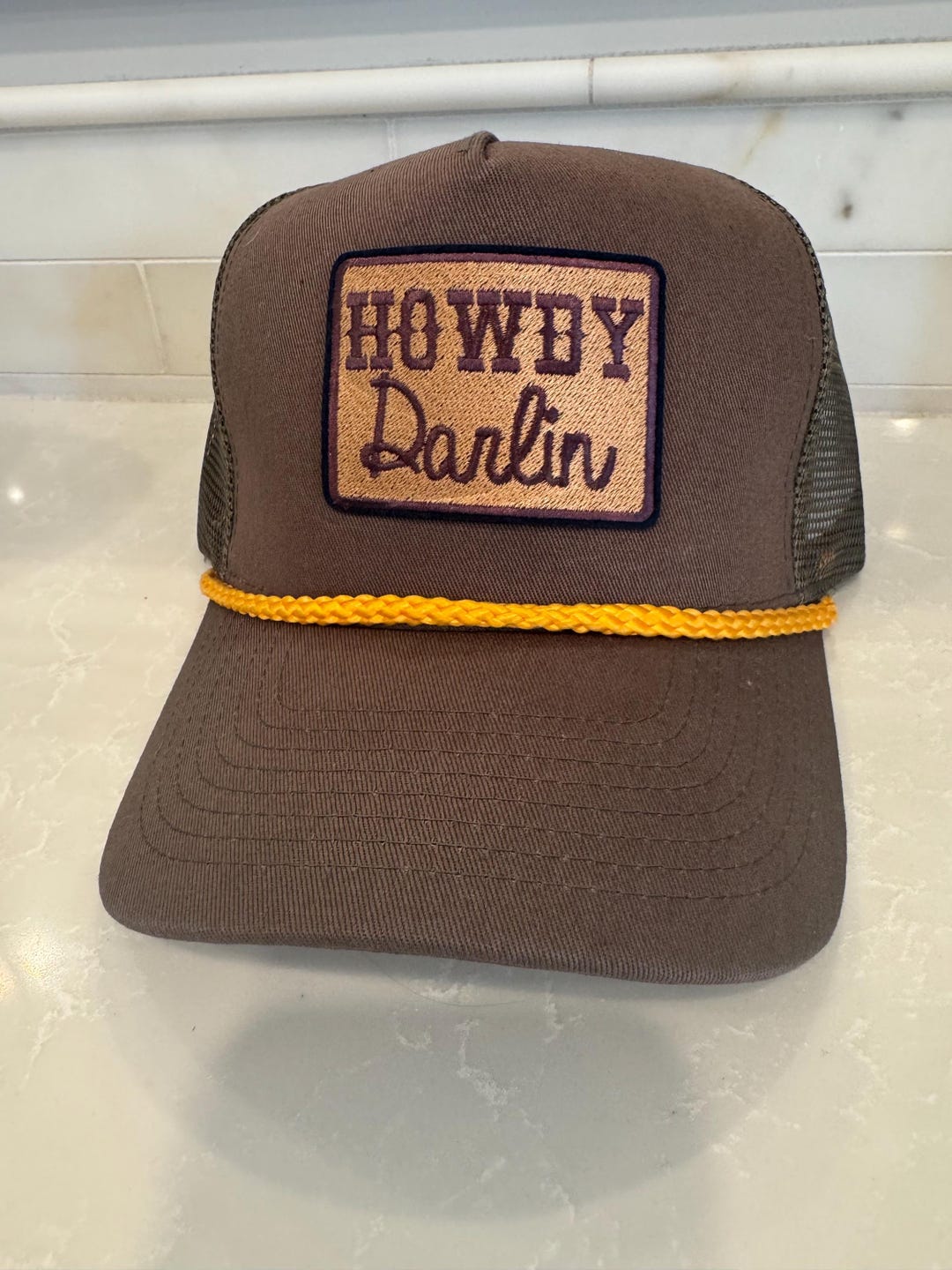 Howdy Darling Briwn Trucker Hat Retro Vintage Western Country Cowgirl ...