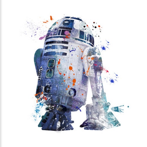 R2D2 Watercolor Art Print R2D2 Poster Star Wars Print Movie | Etsy