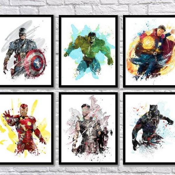 Superhero Watercolor - Etsy