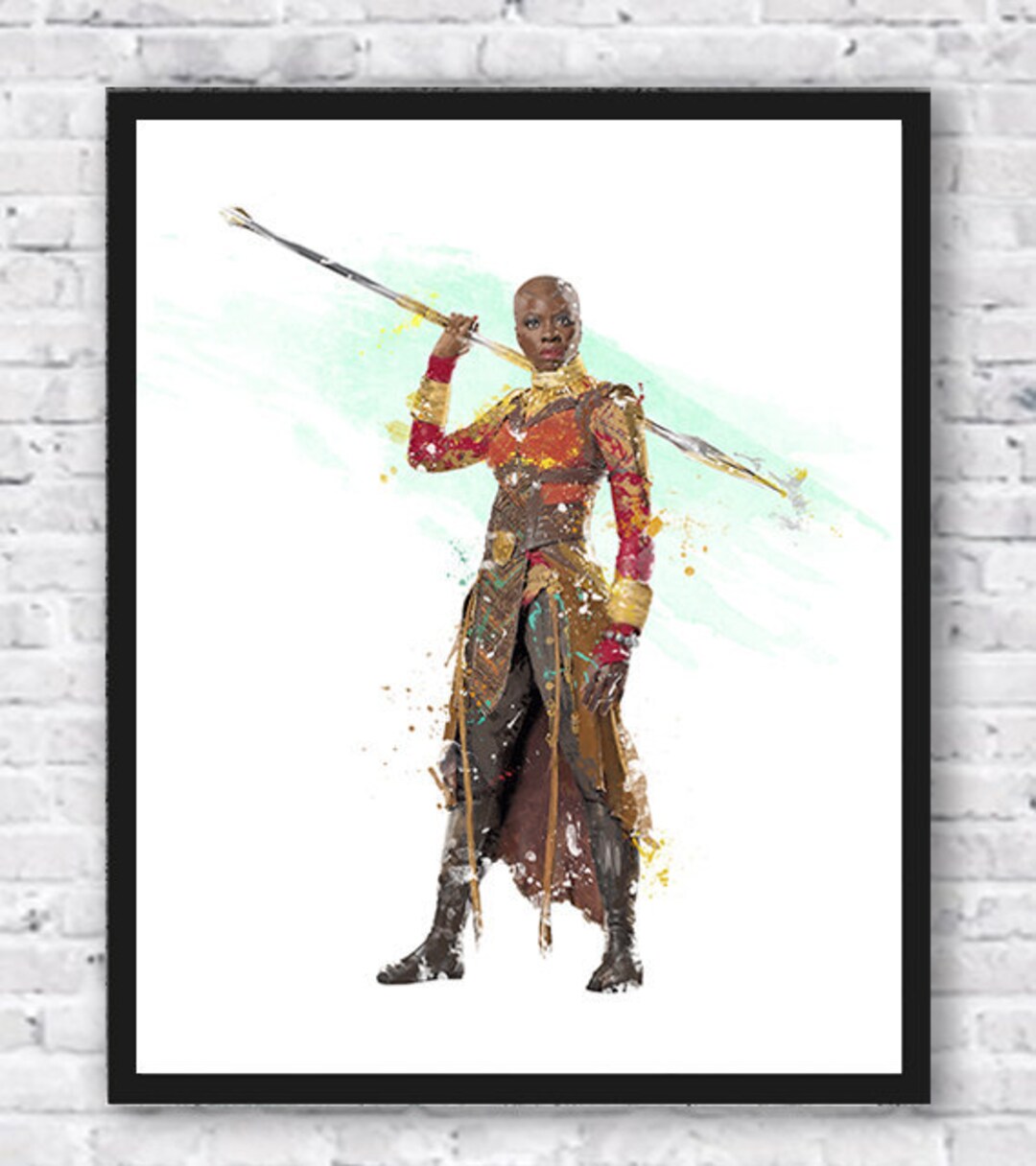 Okoye, Black Panther, Watercolor, Art Print, Avengers, Superhero ...