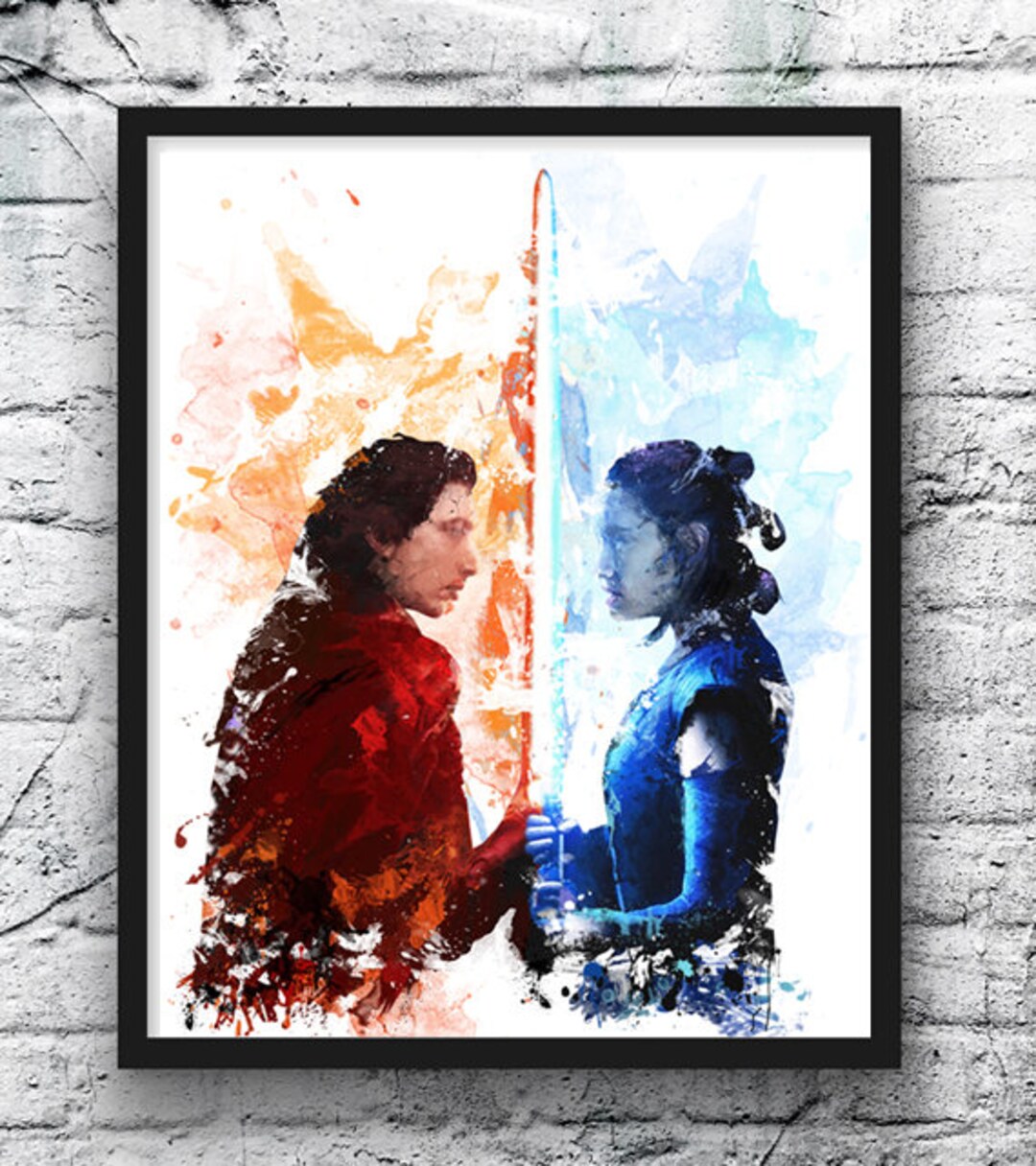 Star Wars, Watercolor, Art Print, Rey, Kylo Ren, Darth Vader, R2D2, BB8 ...