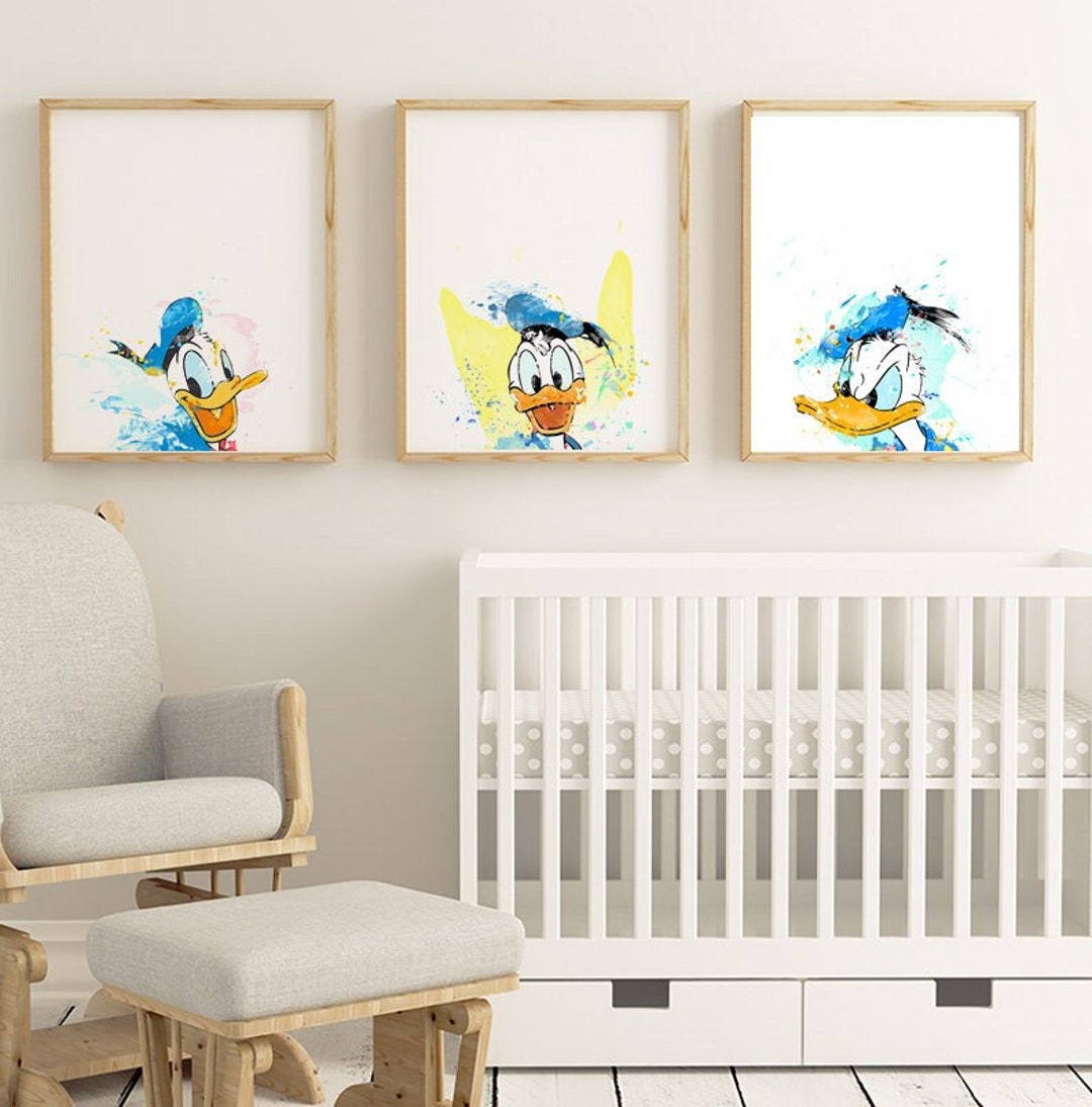 Donald Duck, Mickey Mouse, Watercolor, Art Print, Minnie Mouse, Baby ...
