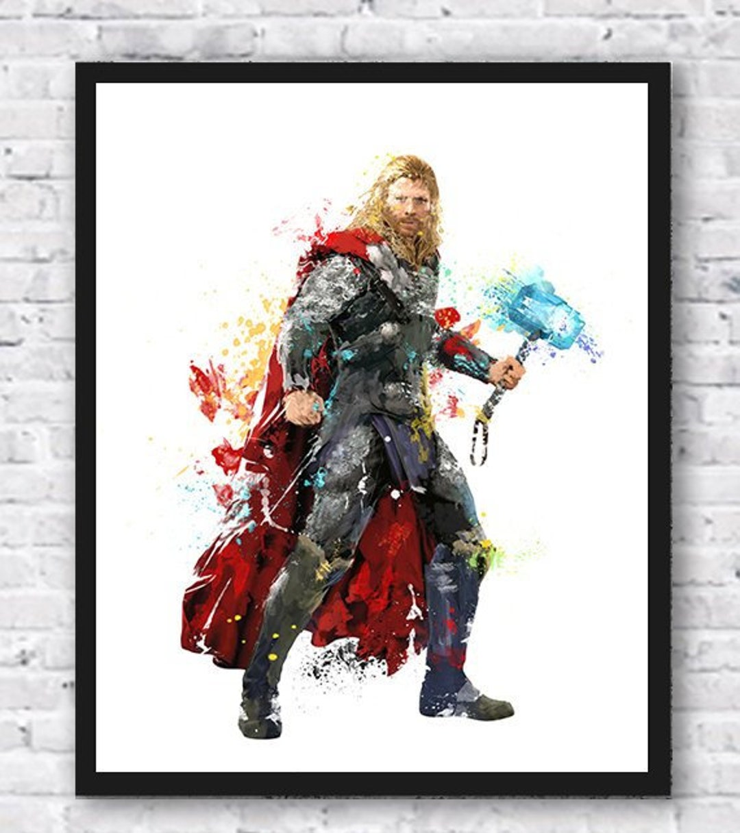 Thor Watercolor Art Print: Avengers Superhero, Kids Room Decor 1021 - Etsy
