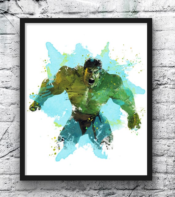 Avengers Watercolor Art Print Superhero Black Panther | Etsy