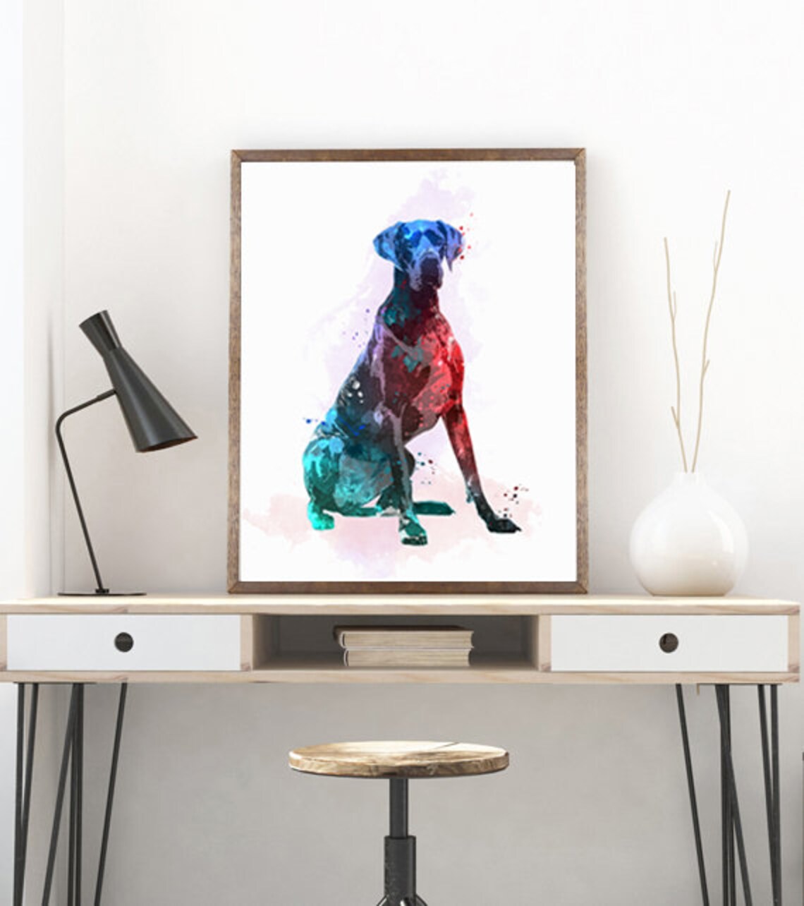 Great Dane Art Watercolor Print Dog Painting Animal Poster - Etsy