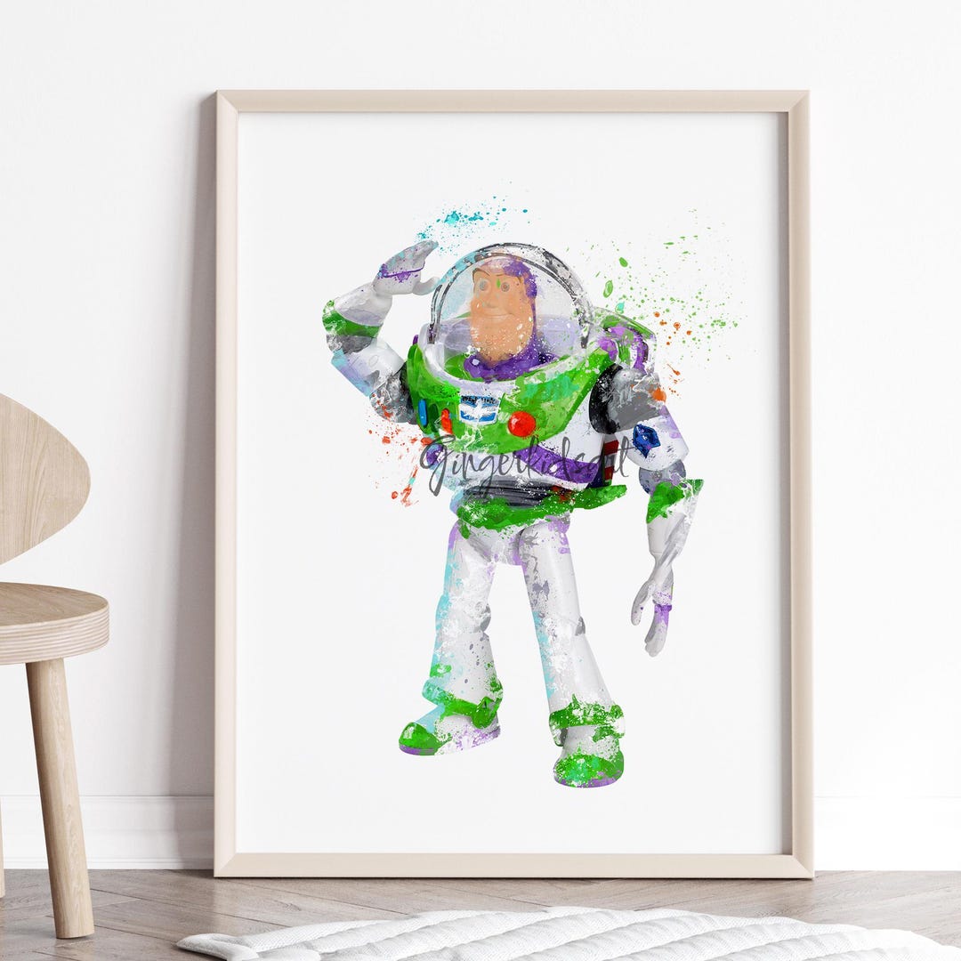 Buzz Lightyear Watercolor Art Print: Toy Story Nursery Decor 678 - Etsy