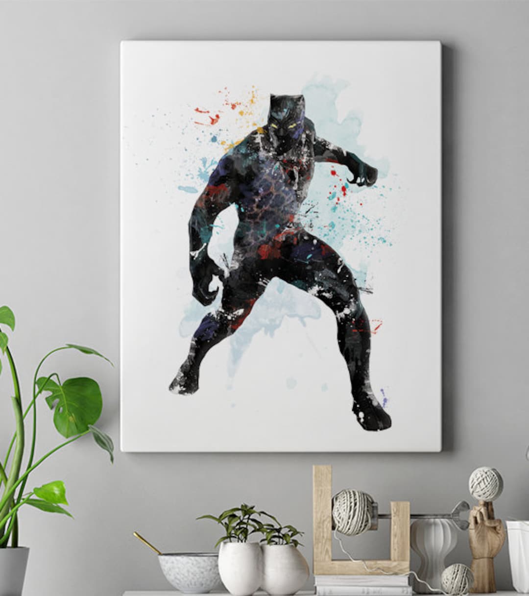 Black Panther, Watercolor, Art Print, Avengers, Superhero, Marvel ...