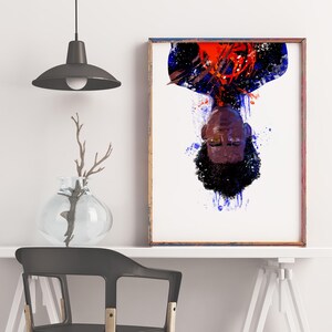 Miles Morales Watercolor Print Spider-verse Superhero Wall Art 1198 - Etsy