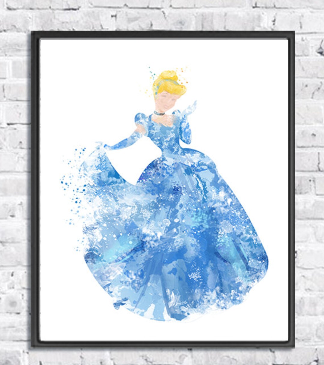 Princess Cinderella Watercolor Print, Art Print, Movie Poster, Fairy ...